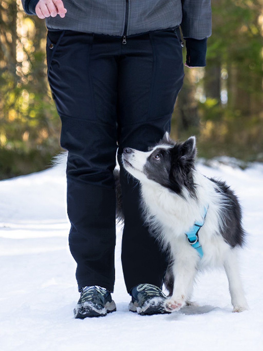 Dámské kalhoty ZIMNÍ - černé s nastavitelným pasem 4dox
