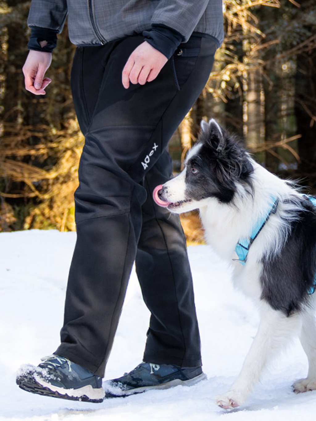 Dámské kalhoty ZIMNÍ - černé s nastavitelným pasem 4dox