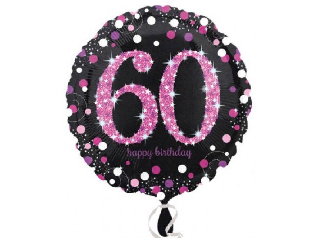 Balónek foliový 60. narozeniny Pink 43 cm - balonky.cz