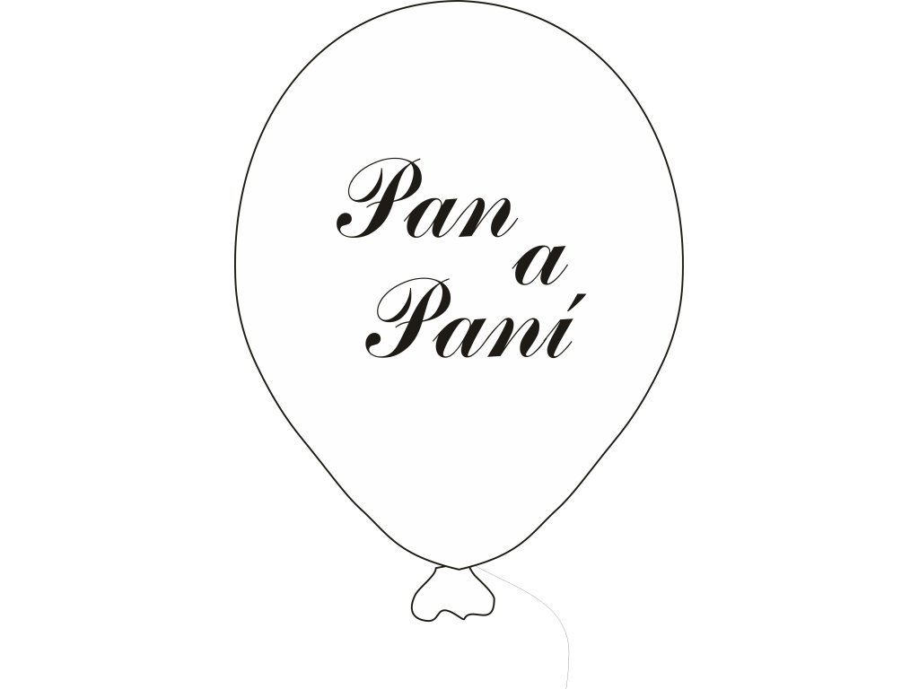 Balónek Pan a Paní s černým potiskem - balonky.cz