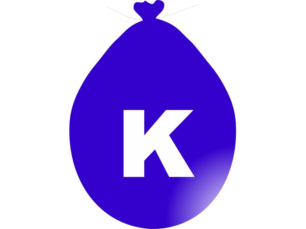 Balónek písmeno K modré - balonky.cz
