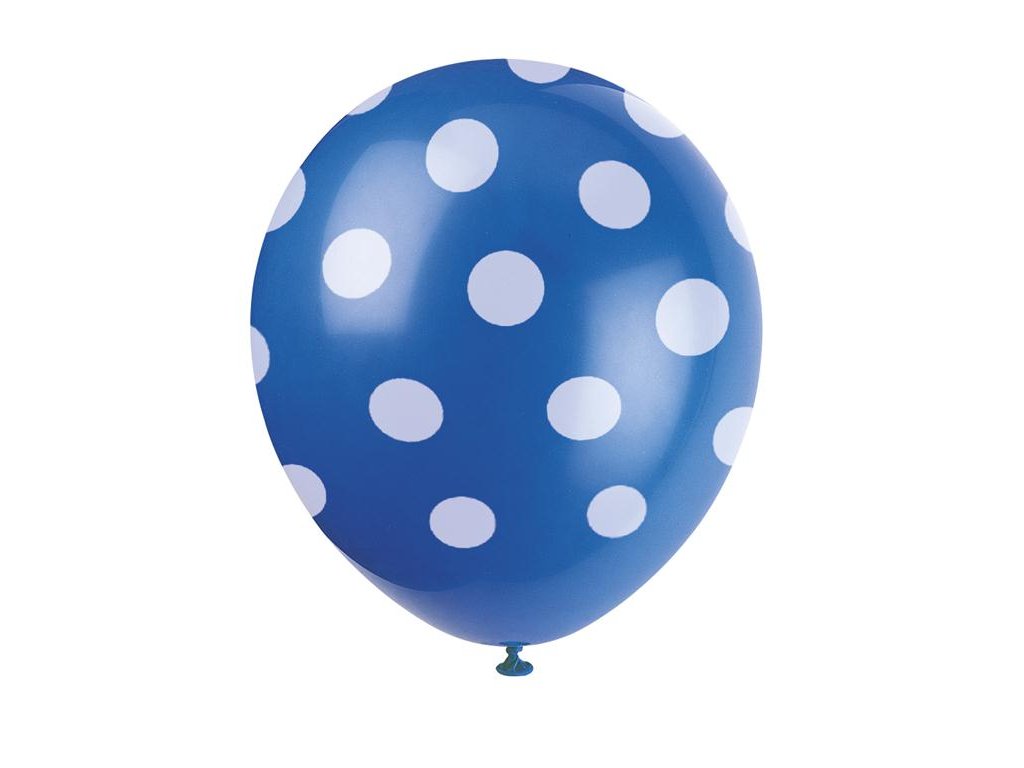 Balónky modré s puntíky 6ks - balonky.cz