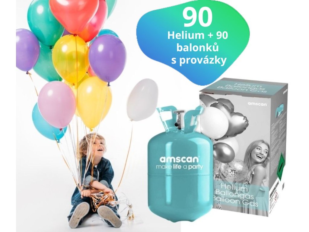 Helium sada – 90 barevných balónků s heliem - balonky.cz