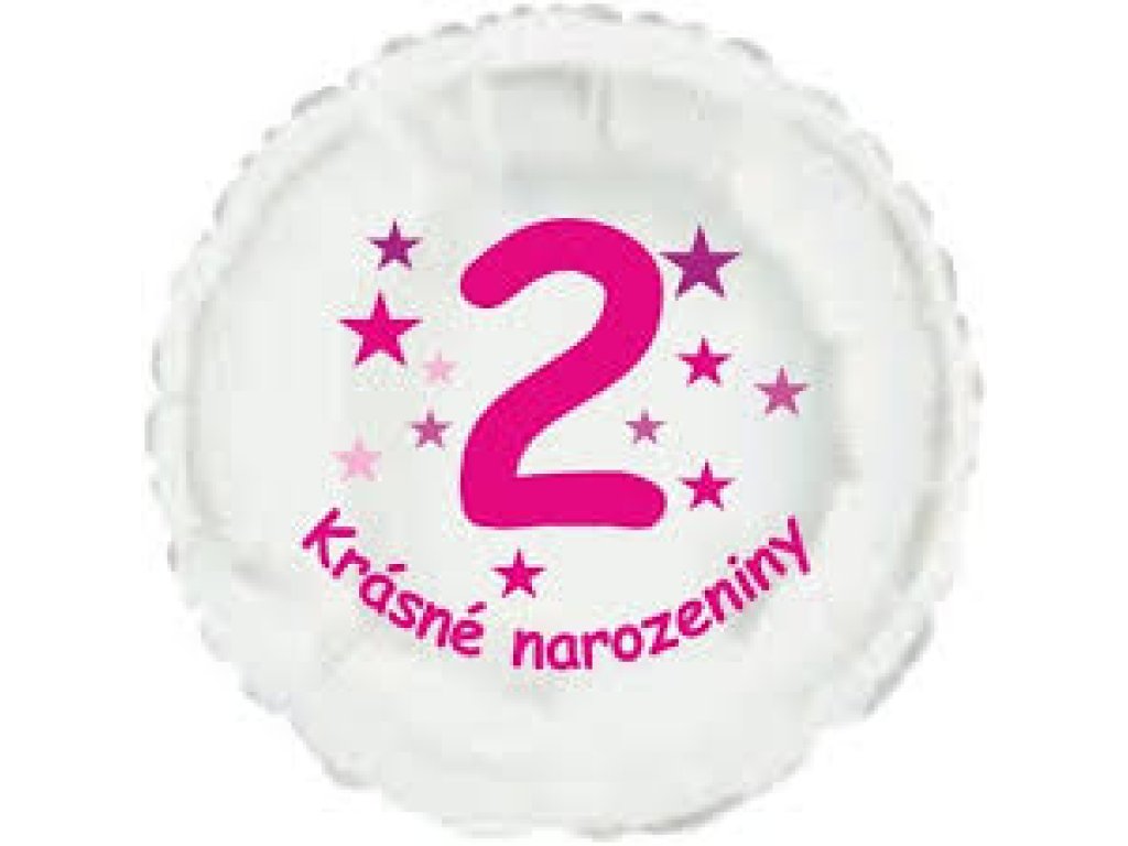 Krásné 2. narozeniny fóliový balónek kruh pro holky - balonky.cz