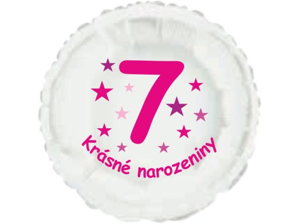 Krásné 7. narozeniny fóliový balónek kruh pro holky - balonky.cz