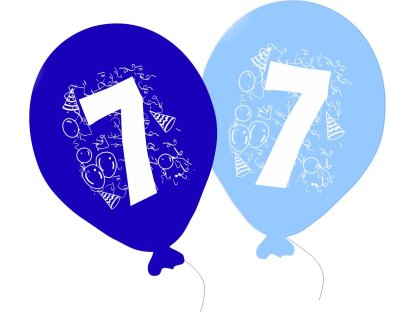 Balonky narozeniny 5ks s číslem 7 pro kluky - balonky.cz