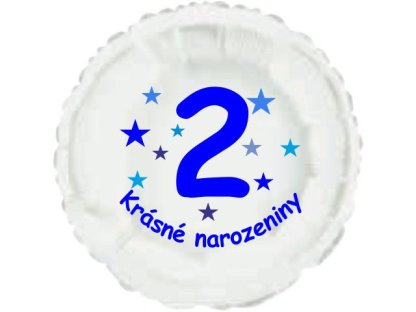 Krásné 2. narozeniny fóliový balónek kruh pro kluky - balonky.cz