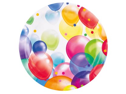 Talíře balónky 8 ks 22,8 cm - balonky.cz