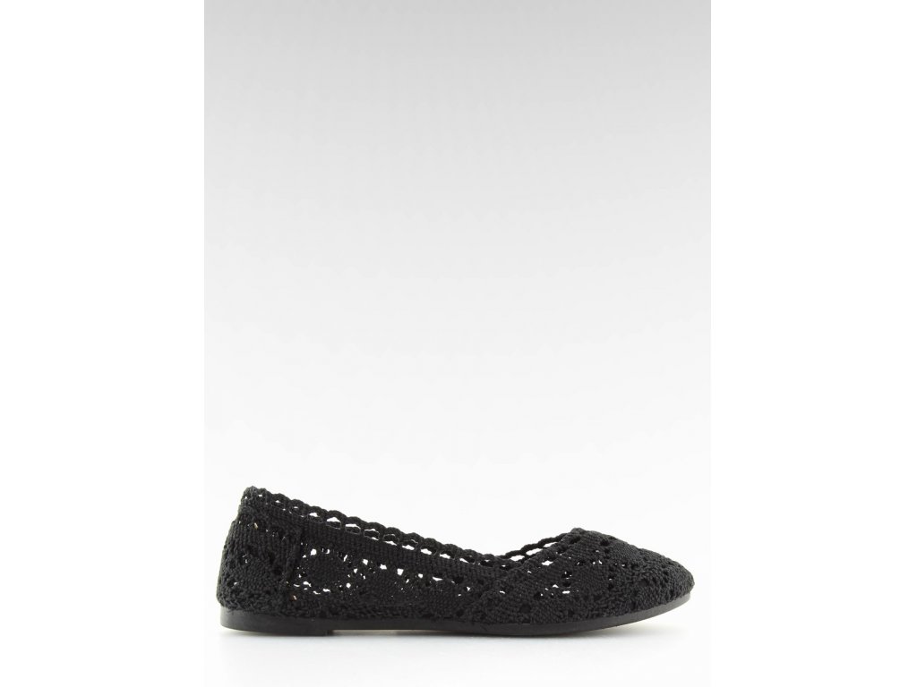 Háčkované baleríny Georgene černé | BELER fashion