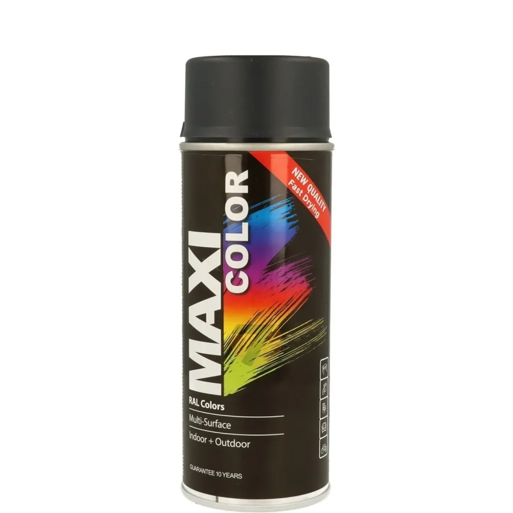 Maxi Color RAL 7021 quick-drying glossy black grey spray paint 400 ml ...
