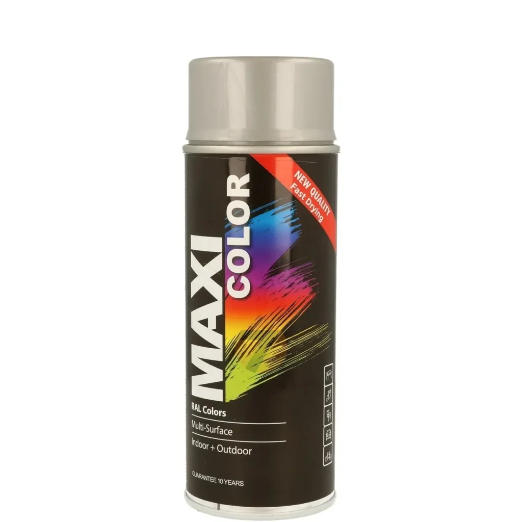 Maxi Color RAL 9006 quick-drying glossy white aluminium spray paint 400 ...