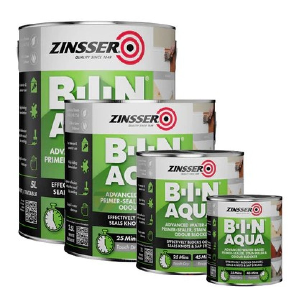 Zinsser B-I-N AQUA Vodni temeljni in tesnilni premaz, blokator madežev ...