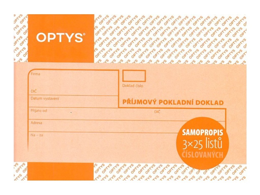 Optys 1082 Příjmový pokladní doklad - kppapir.cz