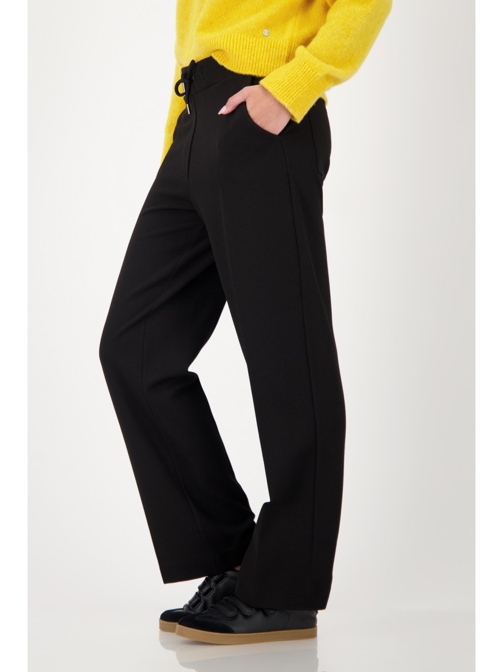 Kalhoty Monari 809283 černé pružné se šňůrkou - LA GABRIELLA