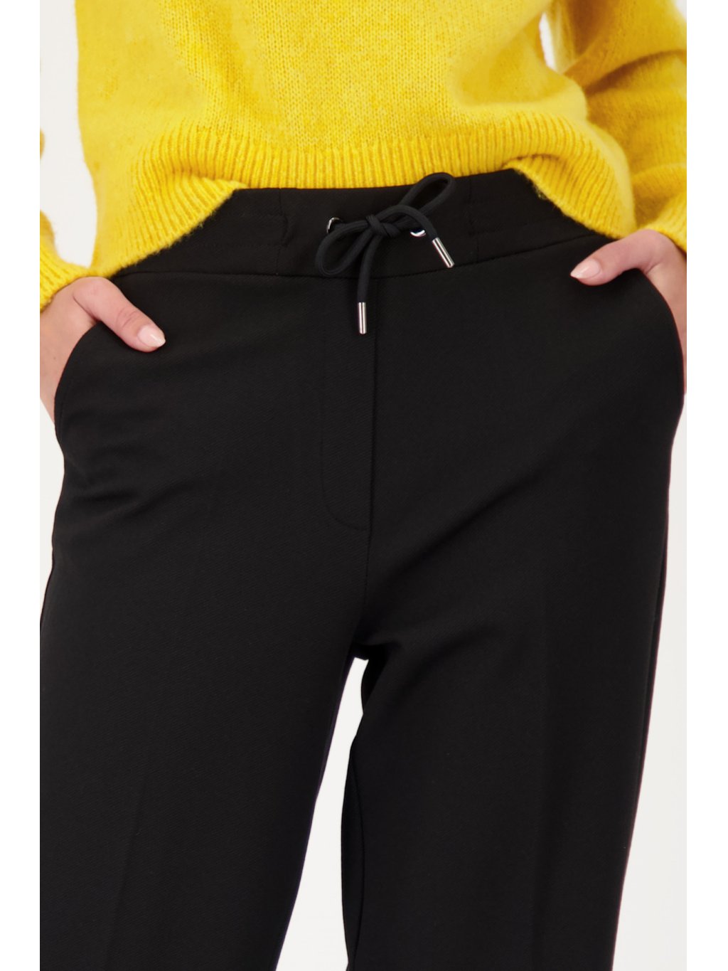 Kalhoty Monari 809283 černé pružné se šňůrkou - LA GABRIELLA