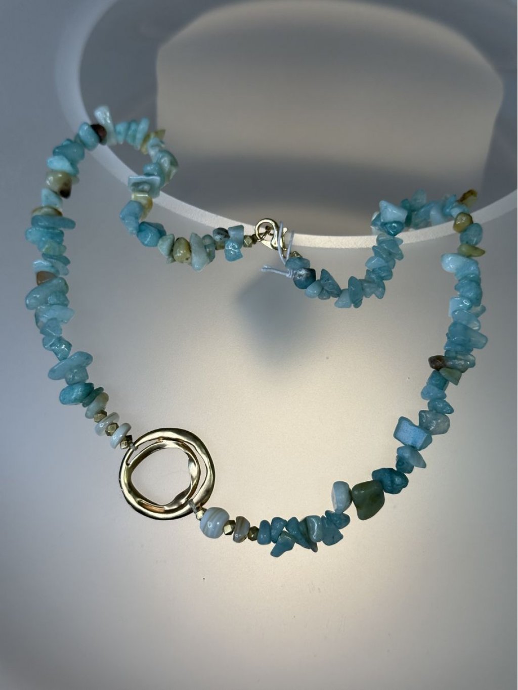 Náhrdelník Dublon azurový s kruhem - LA GABRIELLA