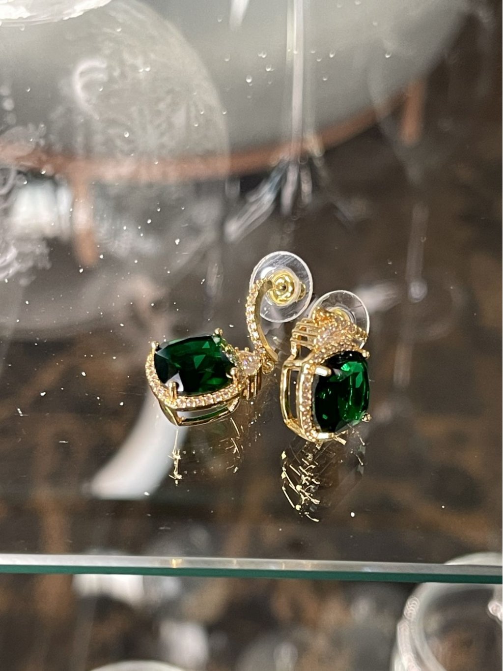 Náušnice Dublon zelené královské - LA GABRIELLA