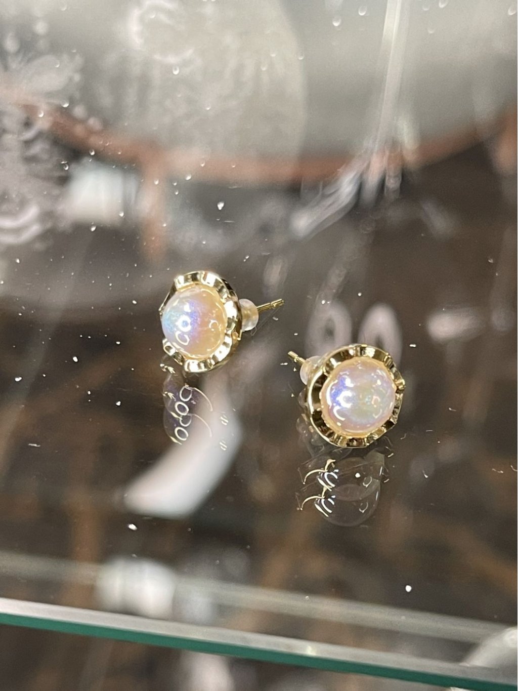 Náušnice Dublon zlaté s perličkou