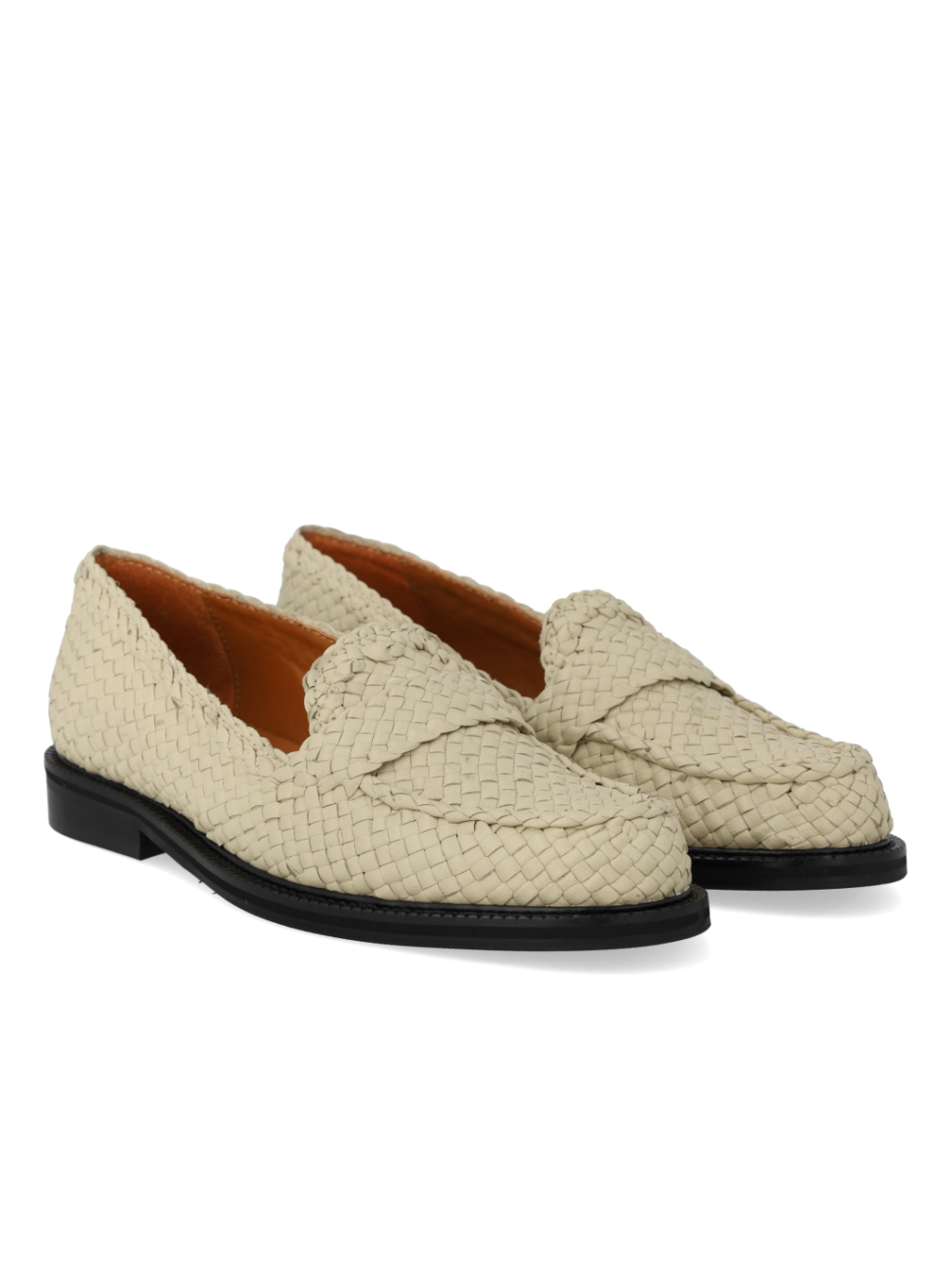 Obuv Angulus 1706-101 krémová proplétaná mokasína - LA GABRIELLA