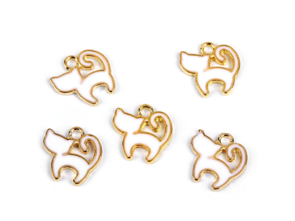 Přívěsek - kočička - bílá - Mojelátky.cz