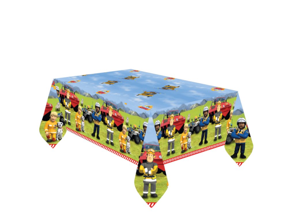 Požárník Sam papírový ubrus 120 cm x 180 cm - Narozeniny-party.cz