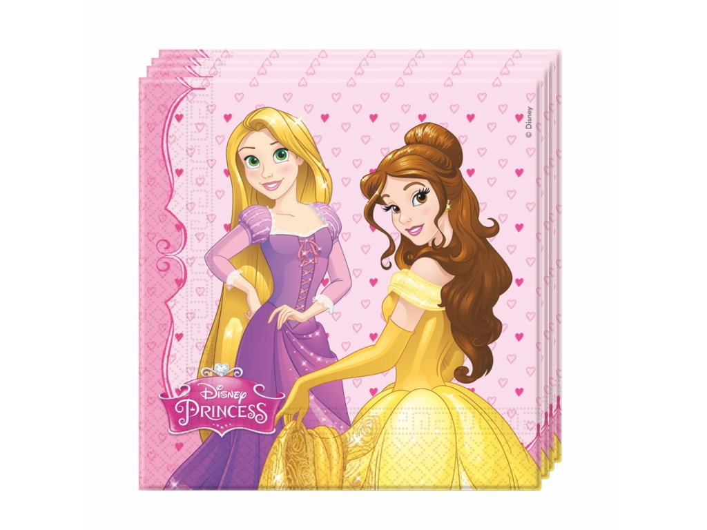 Princess ubrousky 20ks 33cm x 33cm 2-vrstvé - Narozeniny-party.cz