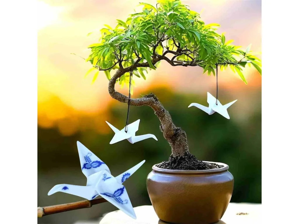 Cibulák Malé Origami letící jeřáb Originál Český porcelán Dubí ...