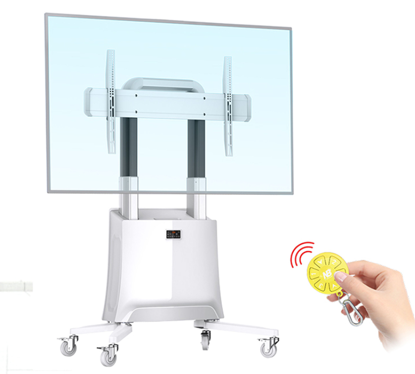 NB G100 Zmotoryzowany stojak TV 75-120'' udźwig 90,9 kg biały - uchwyty ...