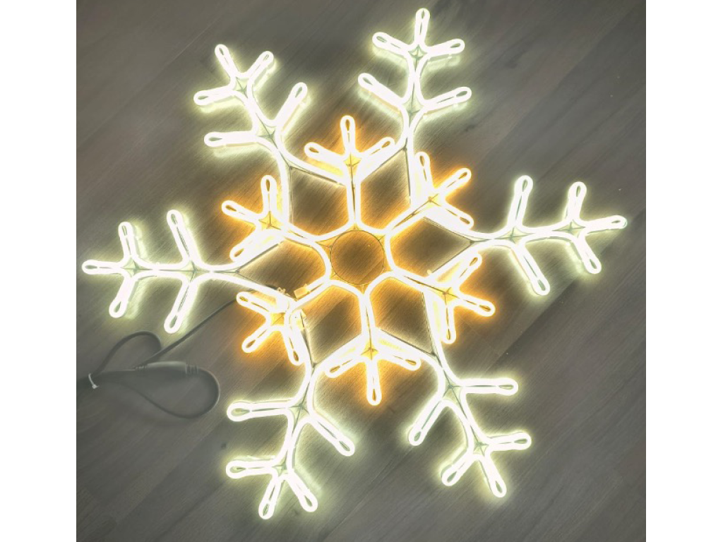 Venkovní dvoubarevná vánoční LED neonová vločka profi - Vánoční osvětlení