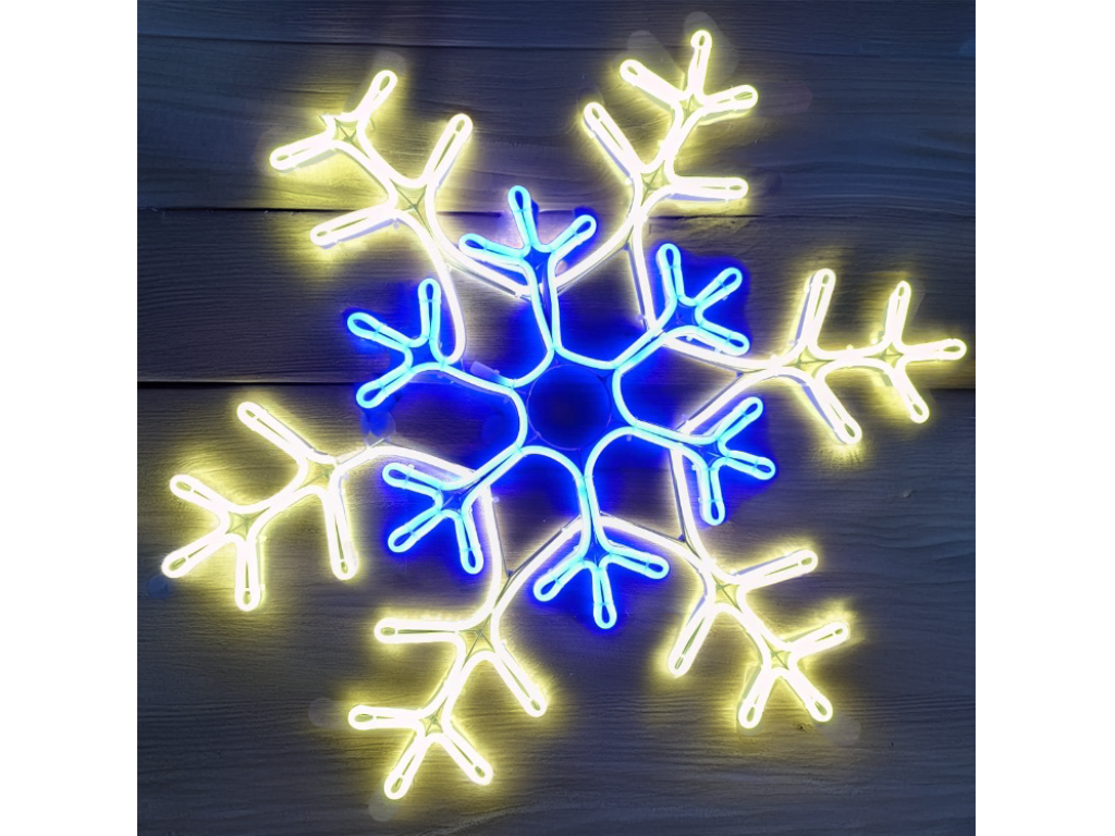 Venkovní dvoubarevná vánoční LED neonová vločka profi - Vánoční osvětlení